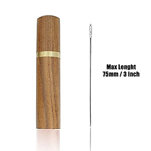 LYMGS Home Wooden Portable Sewing Needles Storage Case, Versatile Wood Box Holder for Store Embroidery Needle Hand Crafts Knitting Tool Toothpick Pill Bead, 2 Pack