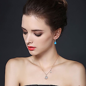 Dangle Earrings for Women Opal: 925 Sterling Silver Leverback Earrings Opal Teardrop Created Drop Opal Earrings for Women October Birthstone Opal Jewelry Christmas Birthday Jewelry Gifts for Wife Grandma Girlfriend