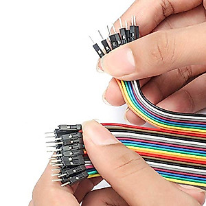 DEYUE 3 Set Standard Jumper Wires Plus 3 Set of Solderless Prototype Breadboard 830 tie Points Breadboard | 3 Set of M/F, M/M, F/F - Each 40pin Electronic Jumpers Wire