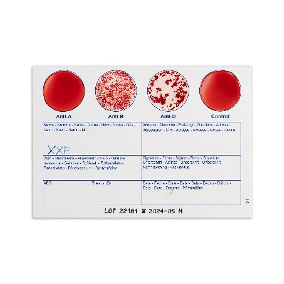 Eldoncard Blood Typing Kit, 5 Test Pack, Know Your Blood Type, Accurate Instant Home Testing, Determine A, O, B, Rhs-D Negative & Positive Groups
