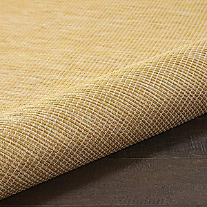 Nourison Positano Indoor-Outdoor Yellow 8' x 10' Area Rug, Easy Cleaning, Non Shedding, Bed Room, Living Room, Dining Room, Backyard, Deck, Patio (8x10)