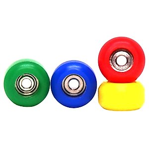 Teak Tuning CNC Polyurethane Fingerboard Bearing Wheels, Fireworks Edition - Set of 4 Wheels - Durable Material with a Hard Durometer