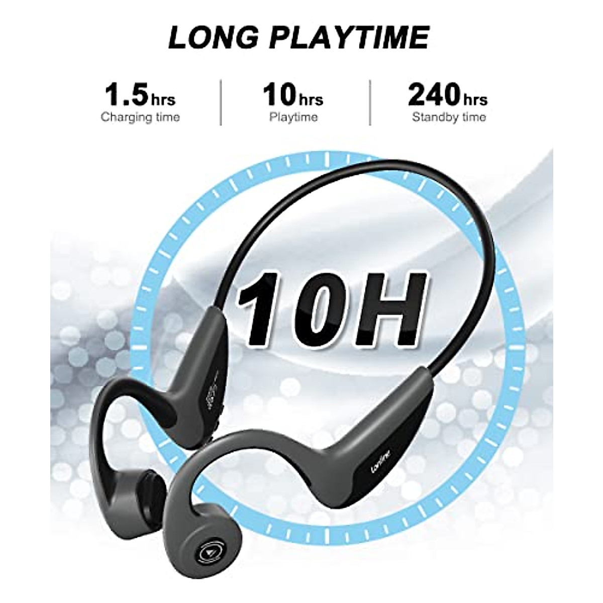 Bone Conduction Headphones, Upgraded Open Ear Headphones Bluetooth, IPX5 Waterproof Sport Bone Conduction Headphones Bluetooth with Mic for Running, Workout, Hiking, Cycling, Driving