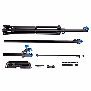 Flexzion Bike Repair Stand Workstation, Bicycle Maintenance Workstand, 41"-75" Adjustable Foldable Cycle Rack, Lightweight, w/ Tool Tray, Telescopic Arm & 4 Feet Base for Home Mechanic Workshop