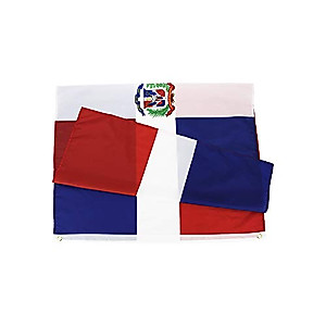 ANJOR Dominican Republic Flag 3x5Fts - Dominican Flags With Brass Grommets 3 X 5 Ft