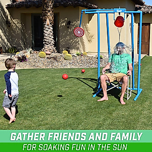 GoSports Splash Tower Water Dunk Game - Water Soaking Dunk Tank for Kids & Adults