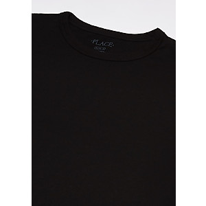 The Children's Place boys Long Sleeve Basic Layering T-shirt T Shirt, Black 2 Pack, Medium US