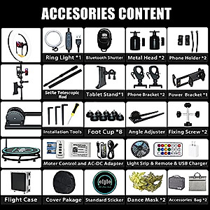 OLYLO 360 Photo Booth Machine 115cm with Software for Parties with Ring Light,Flight Case,Free Logo Customization,7 People Stand on APP Remote Control Automatic Slow Motion 360 Spin Camera Video Booth