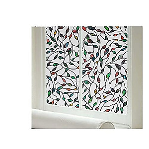 YUTR Static Decorative Privacy Window Films for Glass Non-Adhesive Anti Window Sticker for Home Kitchen Bedroom Living Room