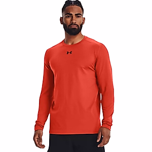 Under Armour Men's ColdGear Fitted Crew Long Sleeve T-Shirt (as1, Alpha, l, Regular, Regular, Radiant Red/Black)
