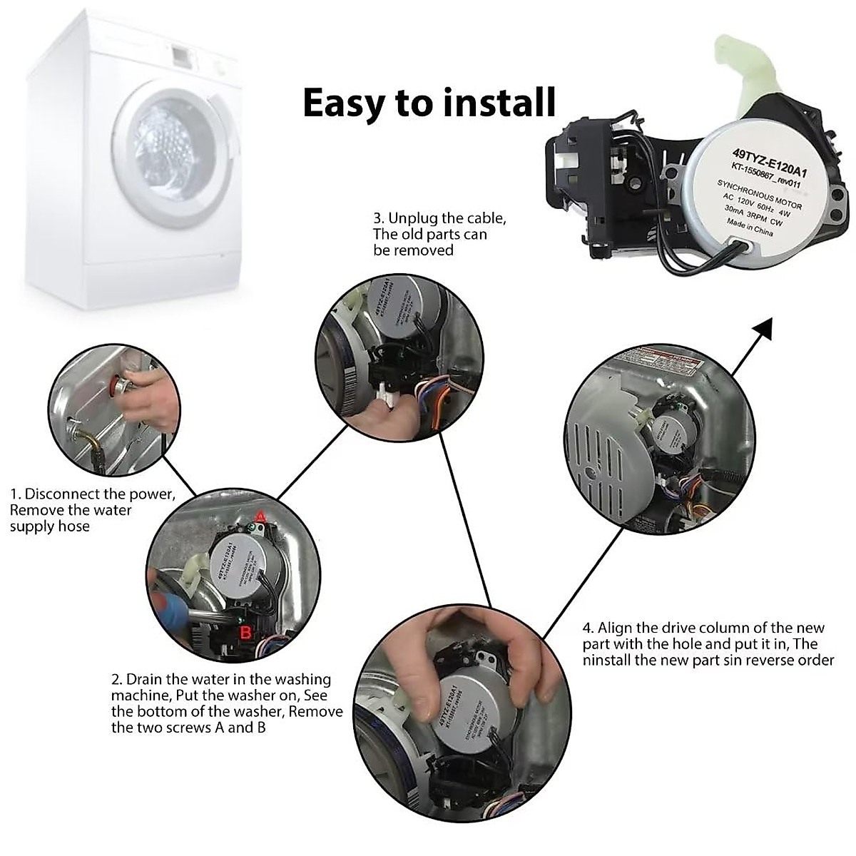 2023 Upgraded W10913953 Washer Shift Actuator for May-tag MVWC565FW0 MVWC565FW1 MVWC565FW2 MVWP475EW0 MVWX655DW0 MVWX655DW1 MVWX655DW2