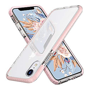 MATEPROX iPhone XR Case Clear Thin Slim Anti-Yellow Anti-Slippery Anti-Scratches Cover Shockproof Bumper Case for iPhone XR 6.1''(Pink)