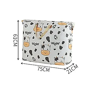 Aopirta Largecapacity Storage Bag with Handle Largecapacity Storage Bag Foldable Storage Bucket for Quilt Blanket