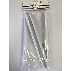 Exquisite 2-pack Premium Quality Salad Tongs, White, 12"