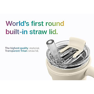 Four Leaf TrustyMate – 100% Leak Proof 40 Oz Tumbler with Handle and Built-In Straw Lid – Insulated Leak Proof Stainless Steel Tumbler