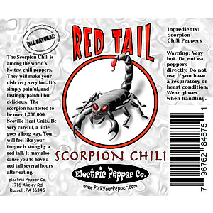 7 Dried Whole Scorpion Chili Peppers Trinidad Moruga Hot Pepper Red Tail +2 Free