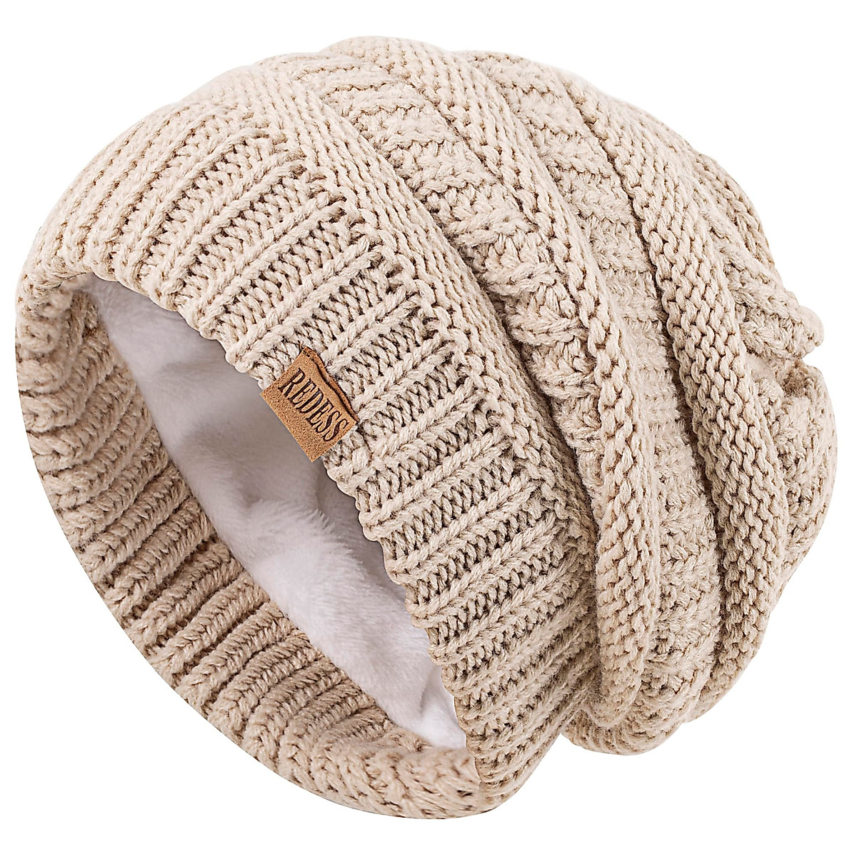 REDESS Slouchy Beanie Hat for Women Winter Warm Chunky Soft Oversized Cable Knit Cap