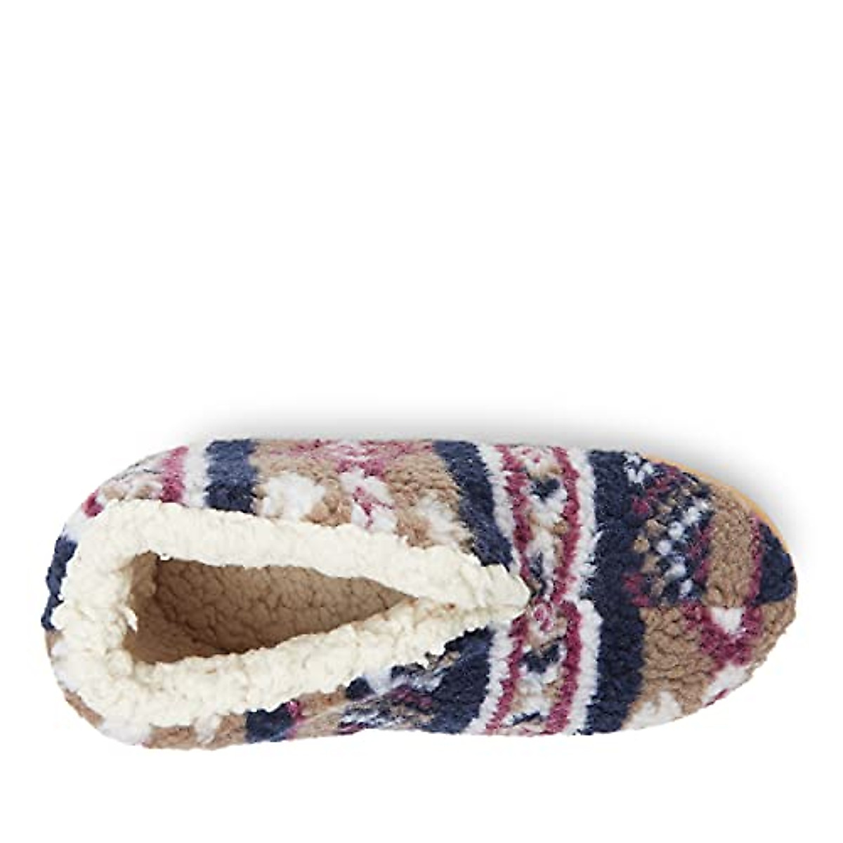 Dearfoams Women's Heritage Warm Up Bootie Slipper, Navy Multi Teddy, Medium