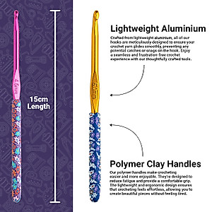 The Quilted Bear Crochet Hook Set - Premium Soft Grip Floral Crochet Hooks with Polymer Clay Handle 12 Hook Kit (2mm, 2.5mm, 3mm, 3.5mm, 4mm, 4.5mm, 5mm, 5.5mm, 6mm, 6.5mm, 7mm & 8mm)