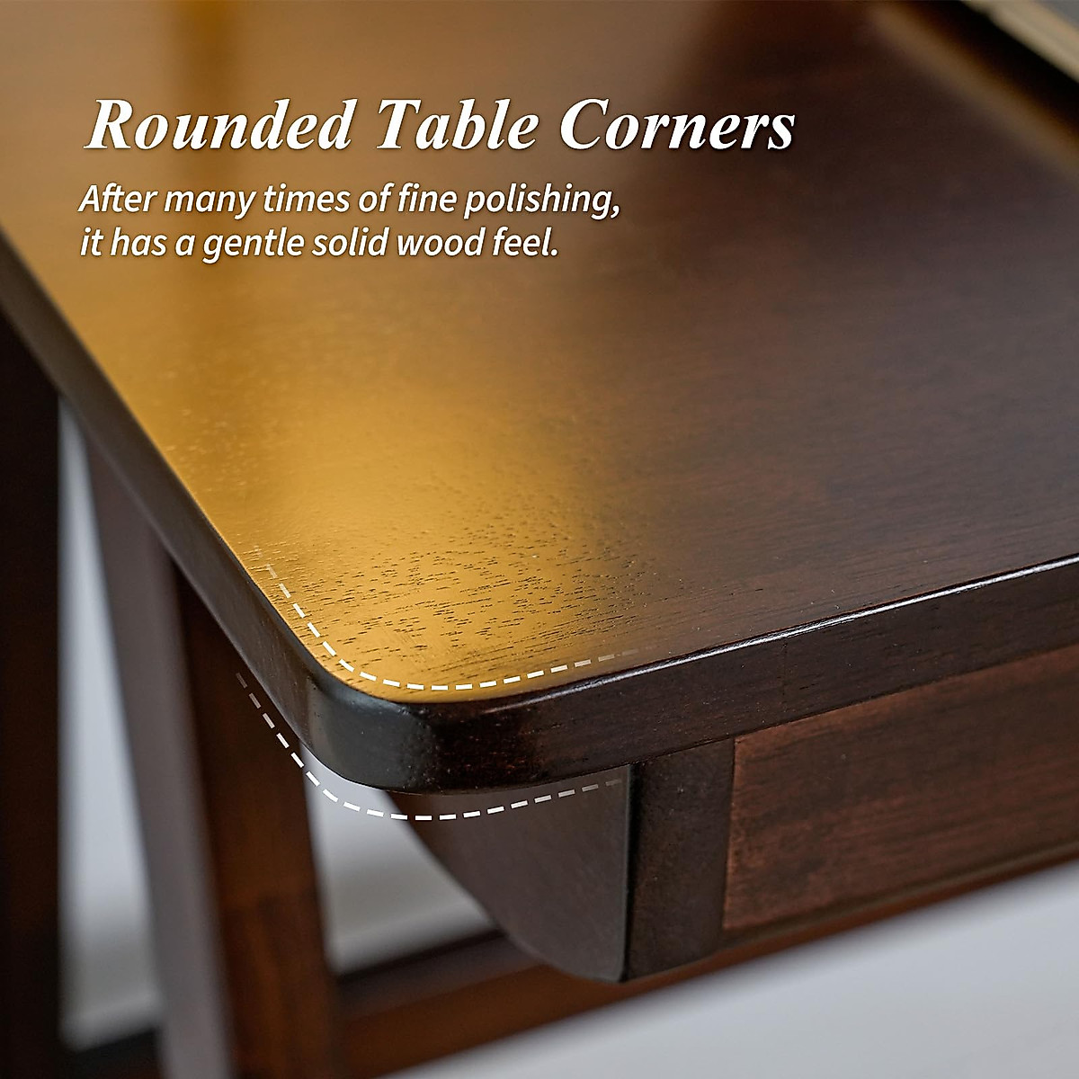 Cttasty Computer Desk with Drawers, Solid Wood Writing Desk, Mid Century Modern Home Office Desks, Oak Study Table, Small Desk for Bedroom, 29.1 H x 31.5 W x 19.7 D Inches, Walnut