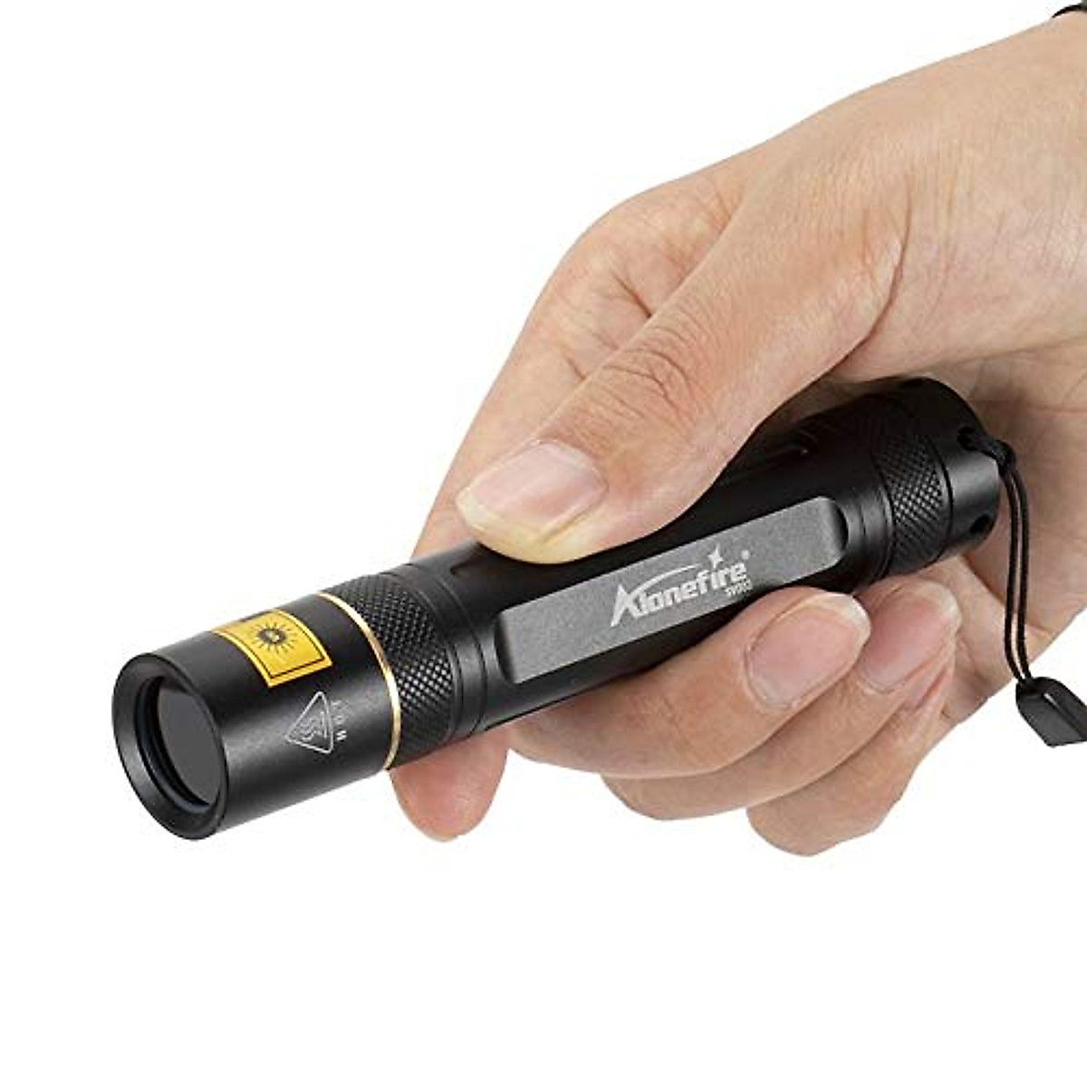 ALONEFIRE SV003 10W 365nm UV Flashlight Portable Rechargeable Blacklight for Pet Urine Detector, Resin Curing, Scorpion, Fishing, Minerals with Aluminum Case, Battery Charger