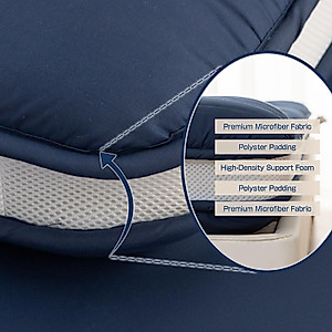 Syalife Japanese Futon Mattress Floor Mattress, 4" Thicken Roll Up Tatami Mat, Foldable & Portable Floor Bed Sleeping Pad, Traditional Shiki Futon (shikibuton), Design by Japan (Navy Blue, 54 * 80)