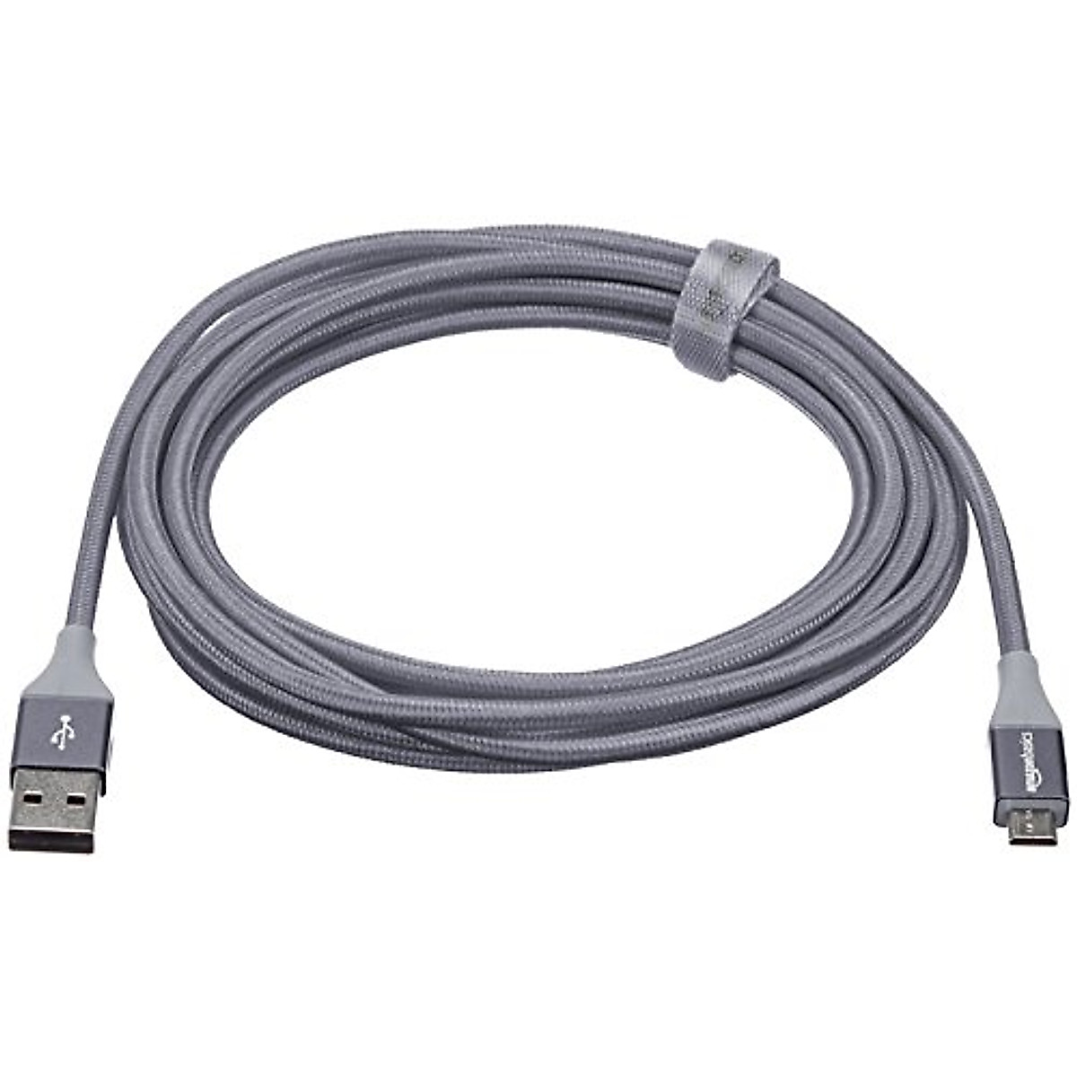 Amazon Basics Double Braided Nylon USB 2.0 A to Micro B Cable, 10 Feet, Dark Gray
