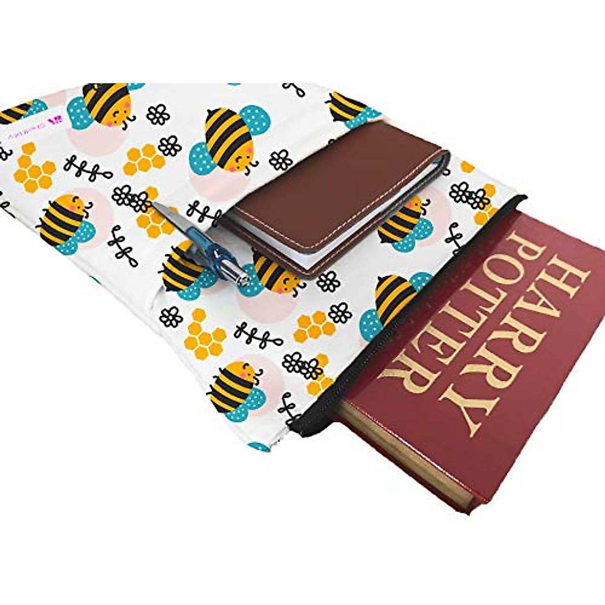 Bees Book Sleeve - Book Cover for Hardcover and Paperback - Book Lover Gift - Notebooks and Pens Not Included