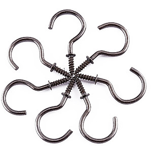 Huixuan Antique Brass Plated Ceiling Hooks for Hanging Cup Mug Rubbed Bronze,1/2 Inch,80-Pack