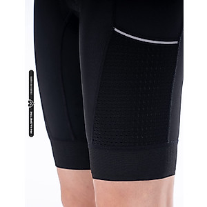 MY KILOMETRE Womens Triathlon Shorts 8” Inseam Tri Shorts with Side Pockets Adjustable Drawstring (Pure-Black, Medium)
