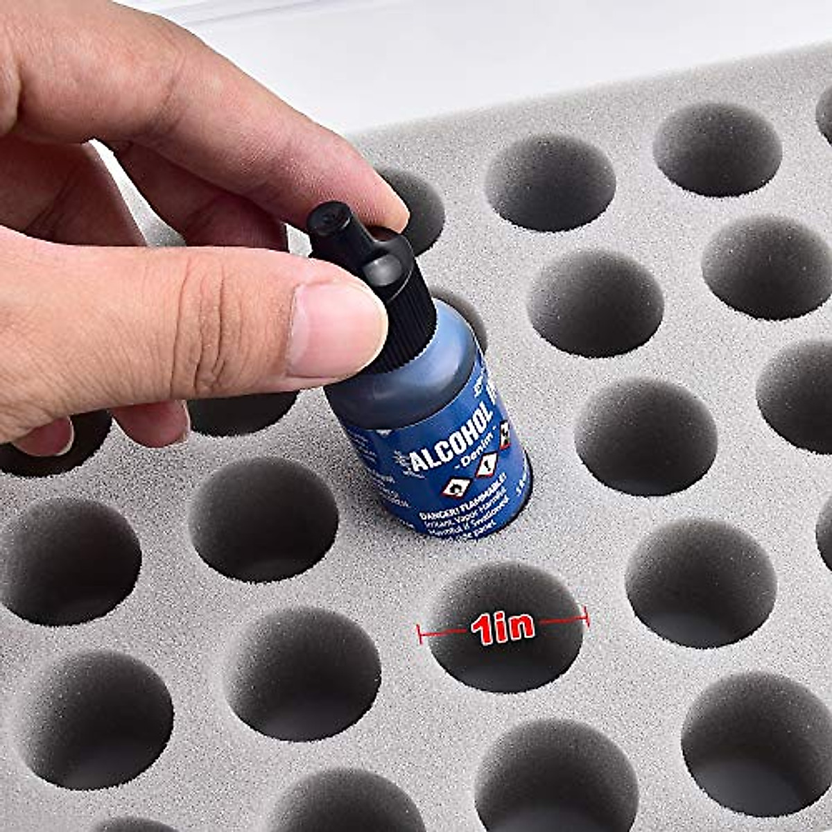 Alcohol Ink Storage Organizer Carrying Case, Holds 35pcs 0.35oz, 0.5oz Bottles of Alcohol Ink Set/for Stickles Glitter Glue/for Glossy Accents/for Reinkers, Paint Travel Box Container (Case Only)