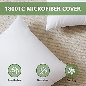 ROKDUK Bed Pillows for Sleeping Standard Size Set of 4, Cooling Hotel Quality for Back Stomach or Side Sleepers White