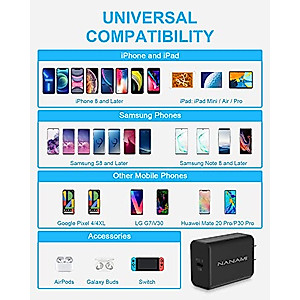 USB C Charger - NANAMI 30W USB Wall Charger PD3.0 Fast Charging Block for iPad Pro/Air/Mini, Mobile Charger Adapter for iPhone 14/13/13 Pro/13 Pro Max/12, MacBook Air, Samsung Galaxy S23/S22/S21/S20