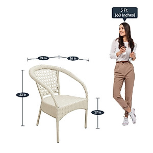 Kid Zone Urban Craft™ D-8 Outdoor Furniture Garden Patio Seating Set 4+1 (4 Chairs, 1 Table Set) Balcony Furniture Coffee Table Set (White) Black 3 Extra Large