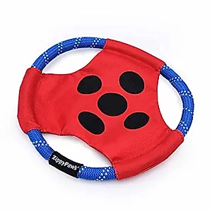 ZippyPaws x Miraculous, Ladybug Rope Gliderz - Durable Outdoor Dog Toy, Pet Flying Disc, Soft Frisbee Dog Toy for Throwing & Fetching, Gift for Dog Dads - Blue