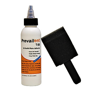 Prevailent T-80, 3D Printer Bed Adhesive Glue - Helps Prevent Warping, Strong Hold and Easy Release with Various Build Plates and Filament Types Including PLA, ABS, TPU, and PETG, 4 fl oz. (118ml)