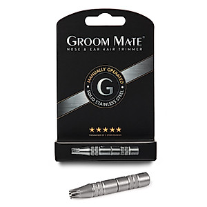 Groom Mate Platinum XL Nose & Ear Hair Trimmer with Leather Pouch & Brush - Engineered to Last a Lifetime - Made in USA