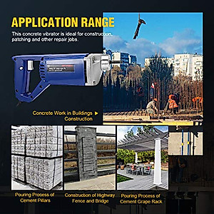 BEAMNOVA Electric Concrete Vibrator Hand Held 13000 Vibration Per Minute 4.9 Ft Shaft