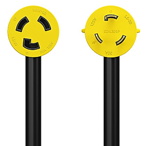 Leisure Cords 3-Prong 15 Feet 30 Amp Generator Cord, 10 Gauge Heavy Duty L5-30 Male Generator Power Cord Up to 3750W (15-Feet)