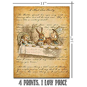 Alice in Wonderland Prints - 11x14 Unframed Wall Art Print Poster - Perfect Alice in Wonderland Gifts and Decorations (Alice in Wonderland Set)