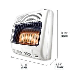 Mr. Heater 30,000 BTU Vent Free Radiant Propane Heater For Cold Rooms, Additions, Sun Rooms & Cabins - White