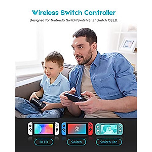 YKOEX Switch Controller, 9 LED Colors, Switch Pro Controller Compatible with Switch/Switch OLED/Switch Lite, Wireless Gamepad with Back Buttons/Programmable/Motion Control/Dual Vibration/Turbo