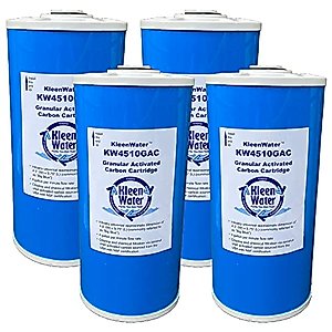 KleenWater Activated Carbon Filter, Replacement Water Filter Cartridge, 4.5 x 10 Inch, Chlorine Sulfur Odor Contaminants Filtration