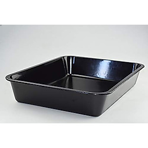 OMEM Reptile Food Bowl Large Water Dish, Wood Plate, Bowl Turtles (L=35.4 * 5.3 * 26.3, Black)