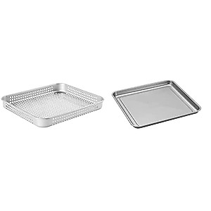 Cuisinart ANS-TOA2528 Non-Stick Airfryer Basket & AMB-TOBCS Toaster Oven Baking Pan, Silver, 11.2 (l) x 10.7 (w) x 0.8 (h) inches
