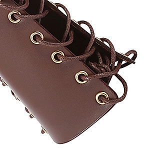Arm Gurad, Archery Arm Guard Bracer Hunting Shooting Lace-up Leather Armguard(Brown)
