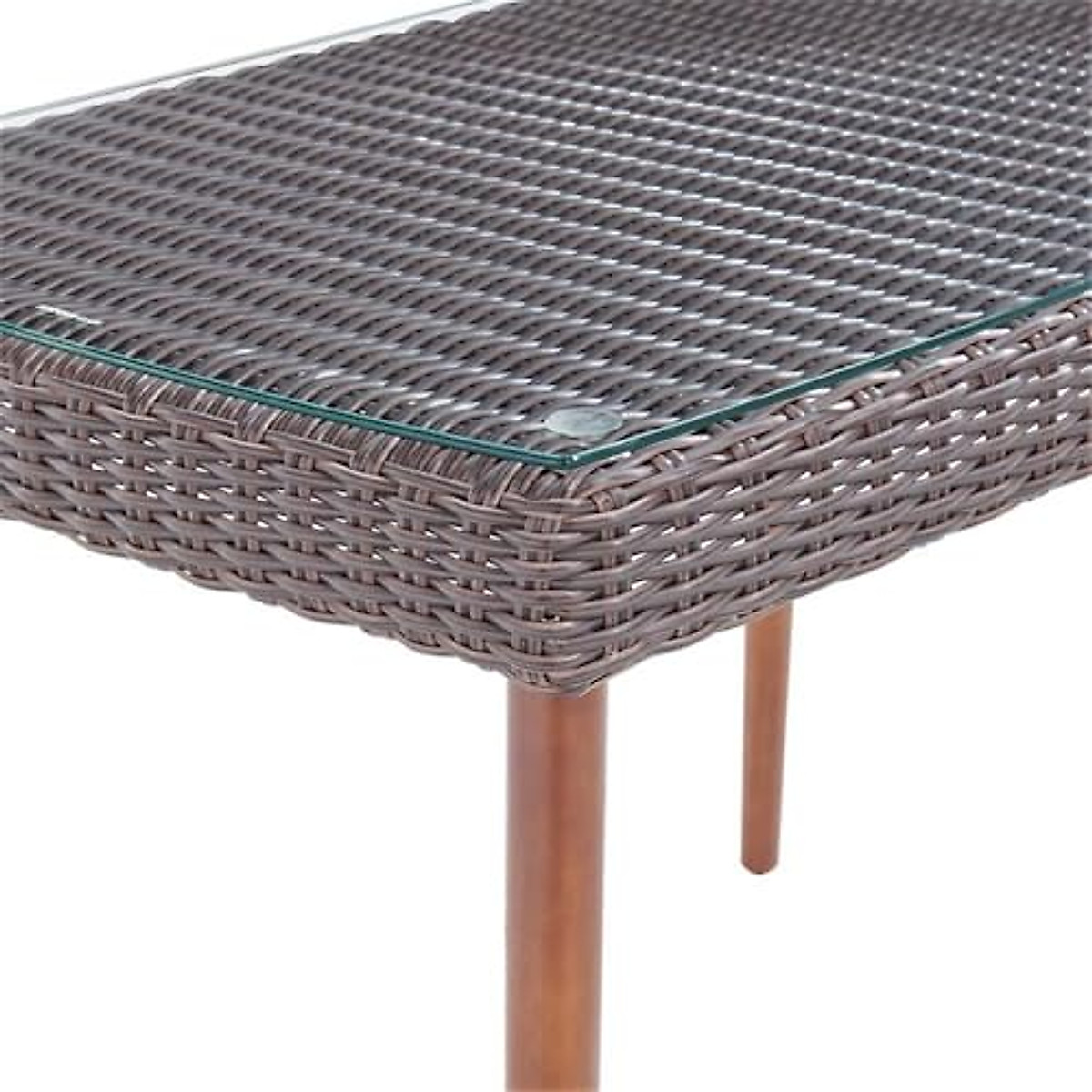 Athens All-Weather Wicker Outdoor 26" H Cocktail Table with Glass Top
