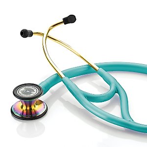 ADC Adscope 601 Convertible Cardiology Stethoscope with Tunable AFD Technology, For Adult and Pediatric Patients, Iridescent Metallic Caribbean