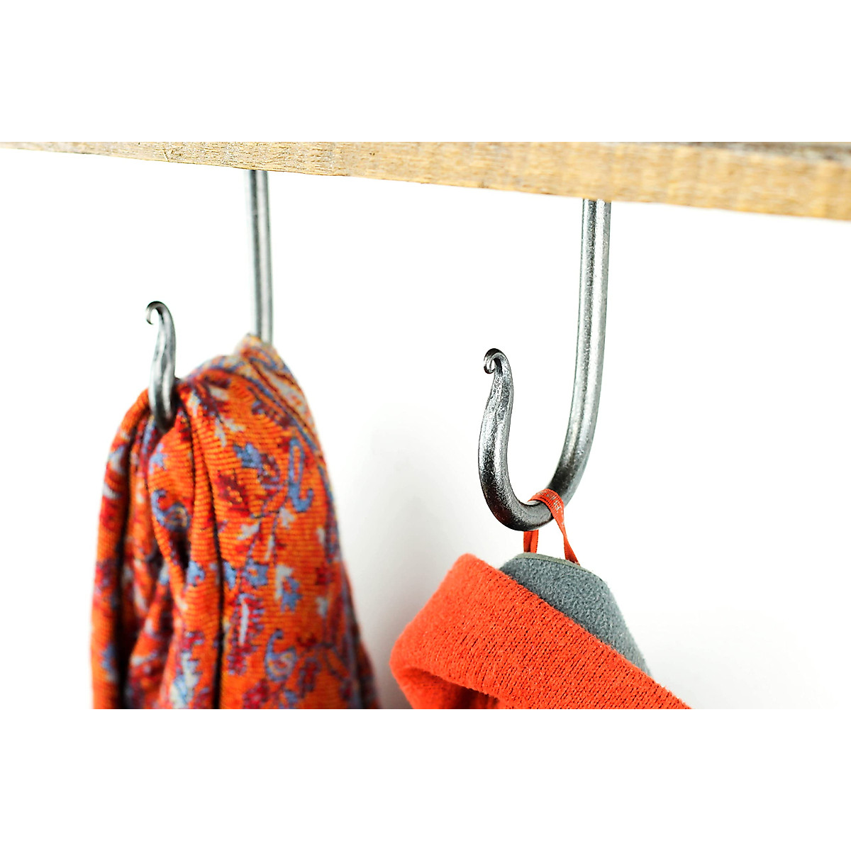 Undermount Classic Style Ceiling Hook | Hand Forged Wrought Iron | Black Dog Ironworks