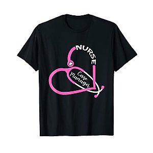 Case Manager Nurse Stethoscope Heart Love RN Nursing T-Shirt